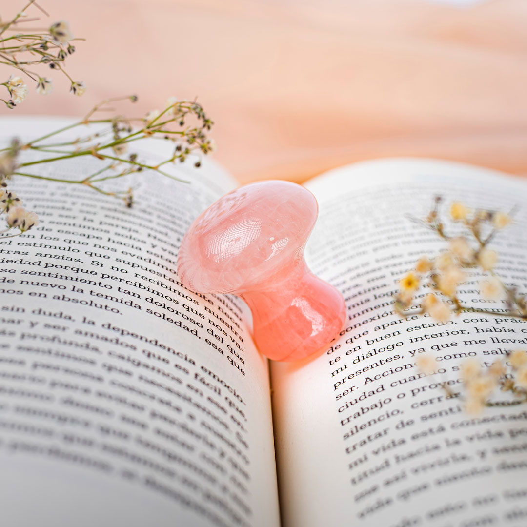 Honguito Cuarzo Rosa para Masajes